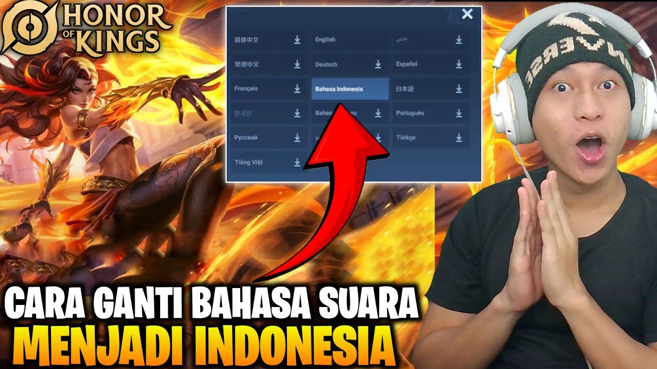 CARA UBAH SUARA MENJADI INDONESIA DI GAME HONOR OF KING - TUTORIAL GANTI BAHASA DI GAME ...