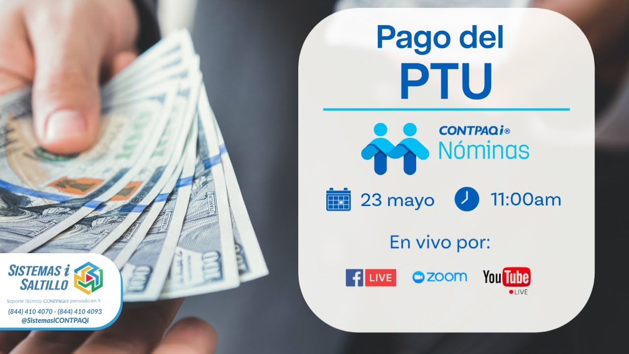 CONTPAQi® Nóminas: Pago de la PTU 2023 #martesdecontpaqi #contpaqi ...