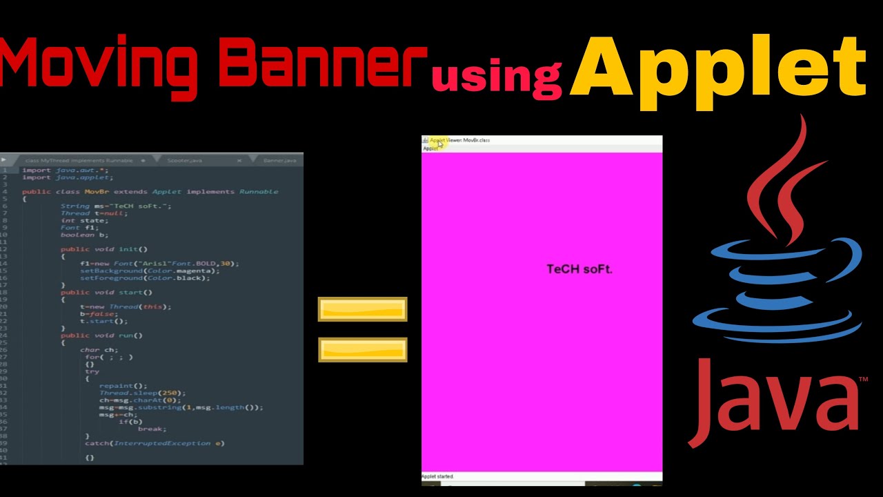 A Moving Banner Using Applet Program Applet In Java YouTube A Moving Banner Using Applet Program Applet In Java YouTube