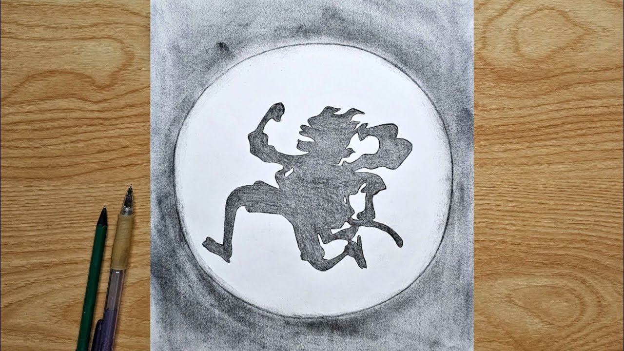 How to draw Luffy Gear 5 on Moon | Luffy Moon step by step | easy ...