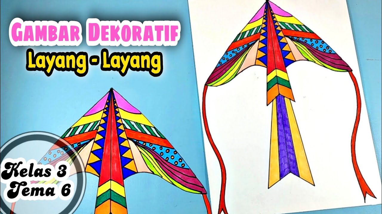 Membuat Gambar Dekoratif Layang Layang || Gambar Layang Layang Dengan ...