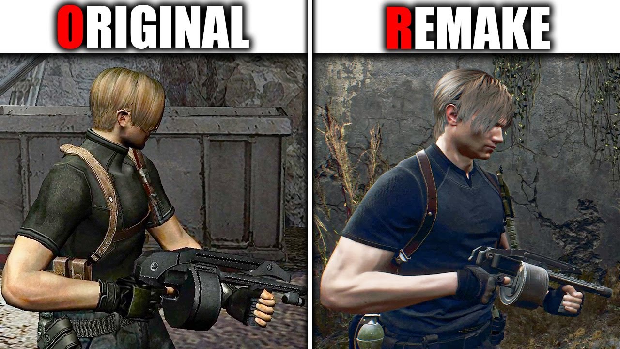 RE4 Remake Vs. Original All Weapons Comparison - YouTube