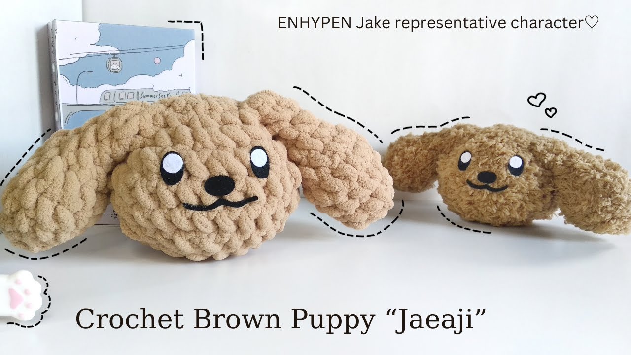 Crochet Brown Puppy "Jaeaji" with chunky yarn 🐕‍🦺 ENHYPEN Jake ...