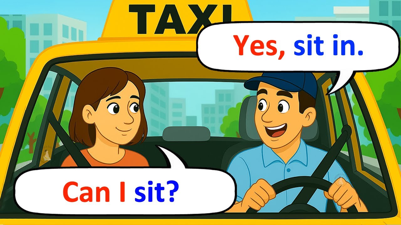 English Conversation in a Taxi | Simple Dialogues for Beginners - YouTube