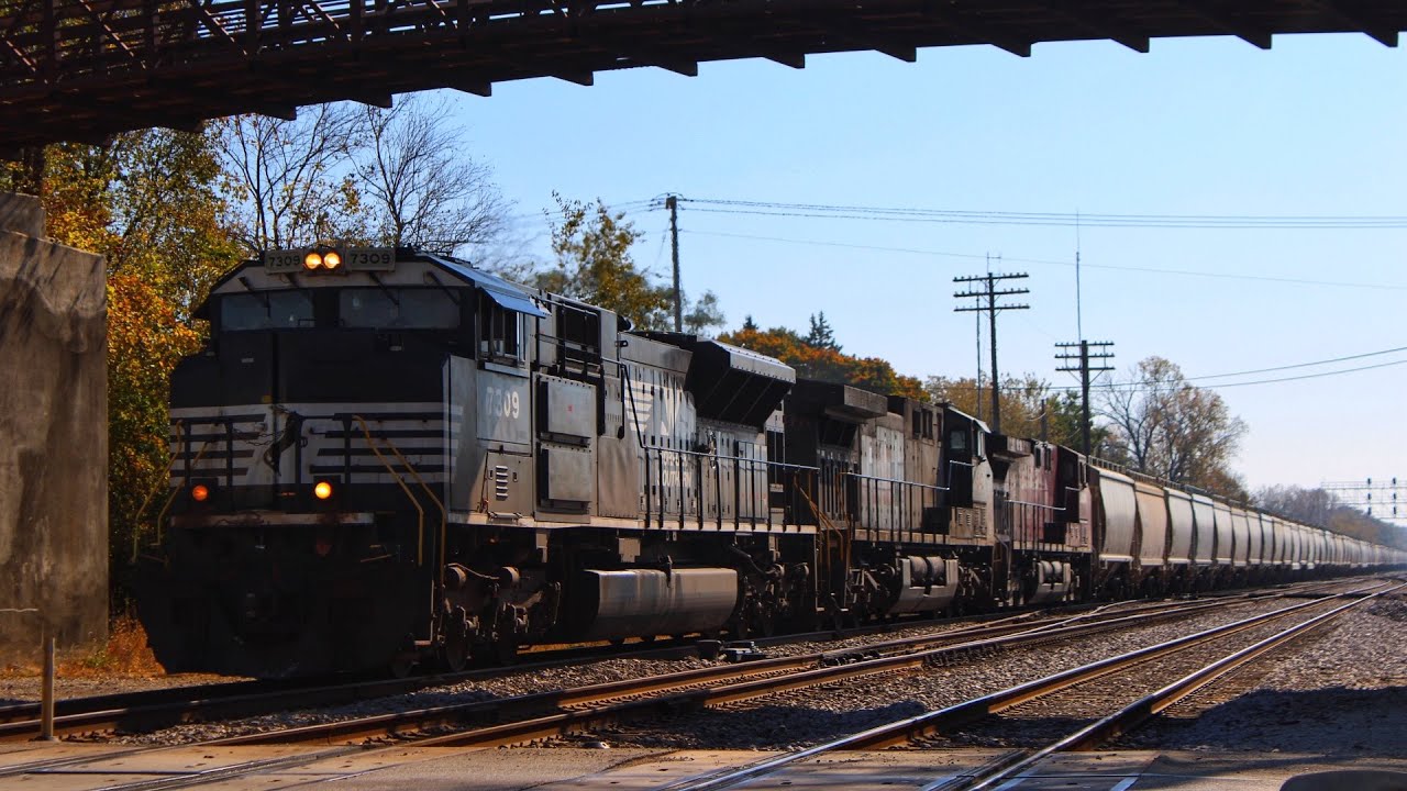 NS 7309 (SD70ACU) Leads CPKC 641 Past Rondout, Il. 10-18-24 - YouTube