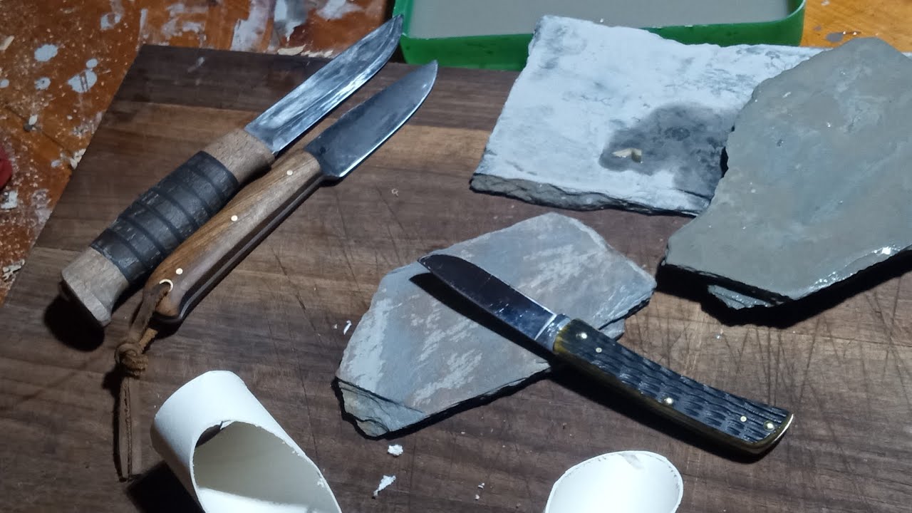 ¡Own-Stone! SLATE makes blades very SHARP - YouTube