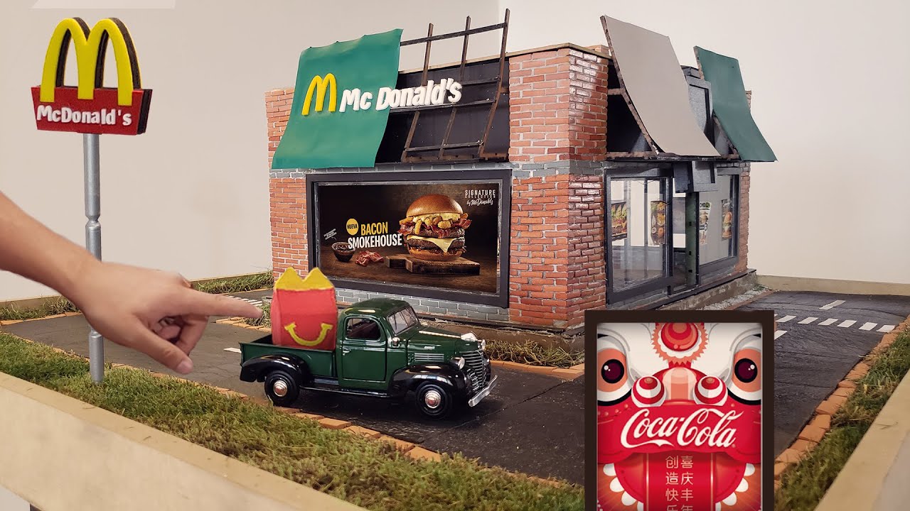 How to Make 🍔 Mc Donald's mini🍔 DRIVE THRU--Comó hacer un mc donald's ...