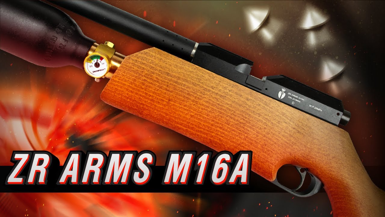 Обзор пневматической винтовки ZR Arms M16A - YouTube