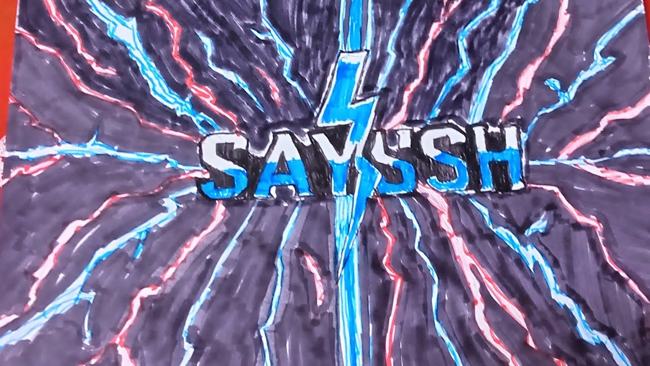 how to draw your own 3d lightning name design|SY TUTORIALS| - YouTube