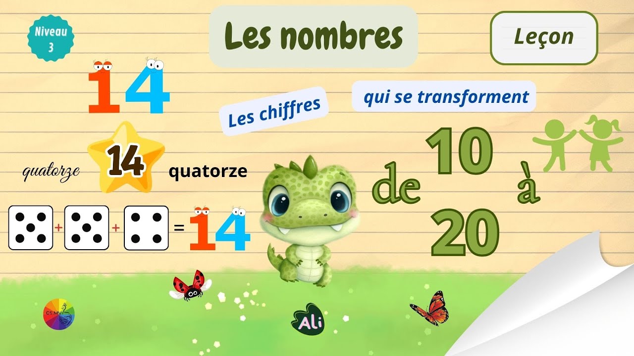 Leçon - Apprendre les nombres de 10 à 20 Niveau 3 avec Ali et une ...
