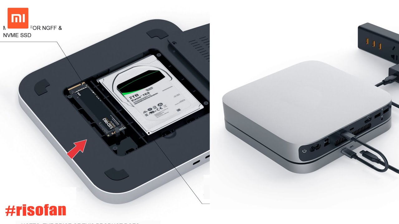 For Mac mini M1 2020 Pro the Dual SSD HDD hub M.2 NVMeNGFF 2 5'' SATA ...