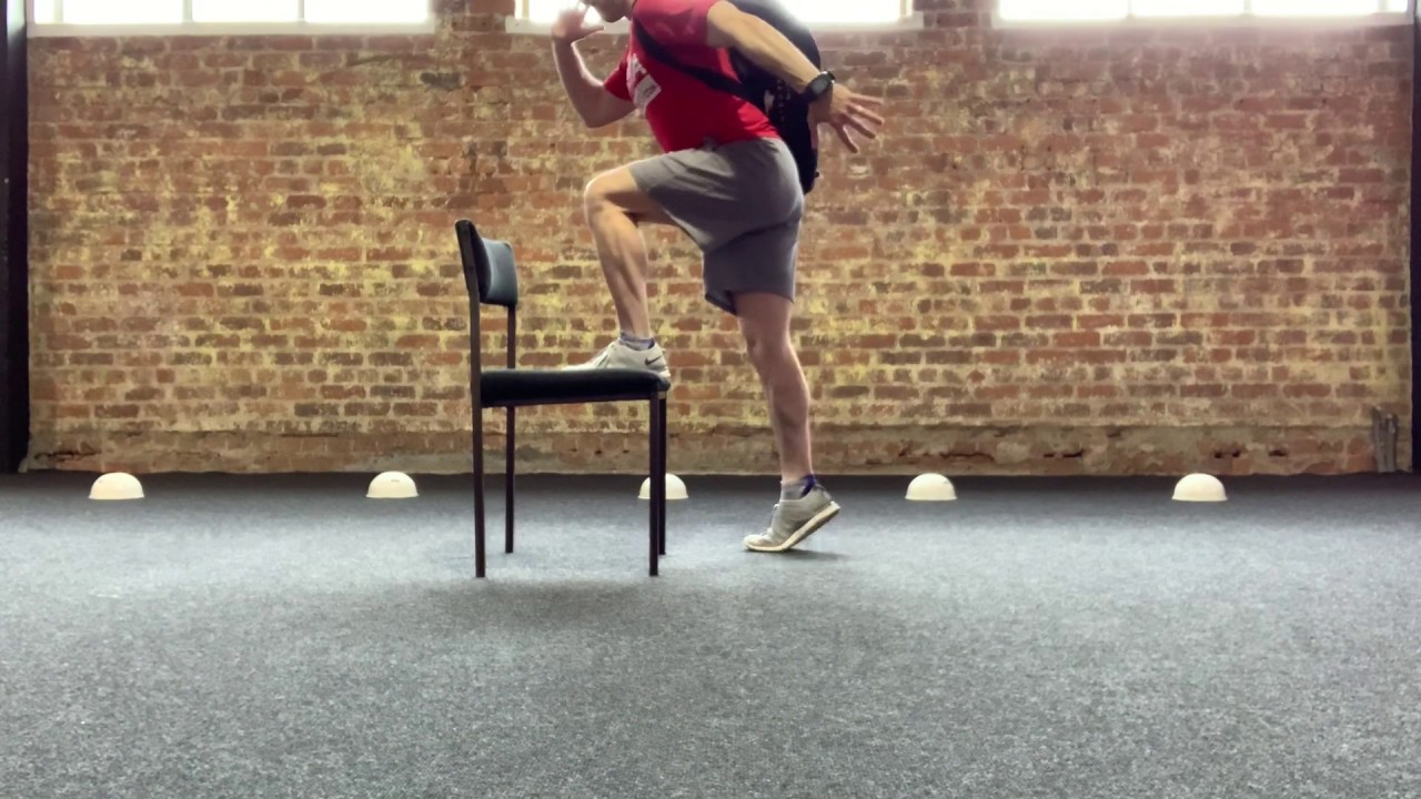 Single Leg Loaded Box Step Up Jump Home Version - YouTube