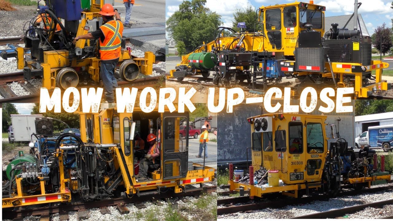 "MOW WORK UP-CLOSE" Replacing ties on 90 year old track "The Nordco ...