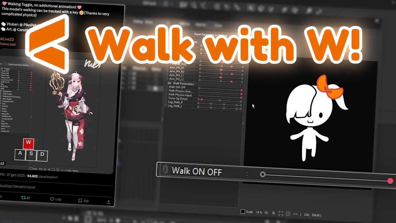 Walking animation - Live2D Tutorial - YouTube