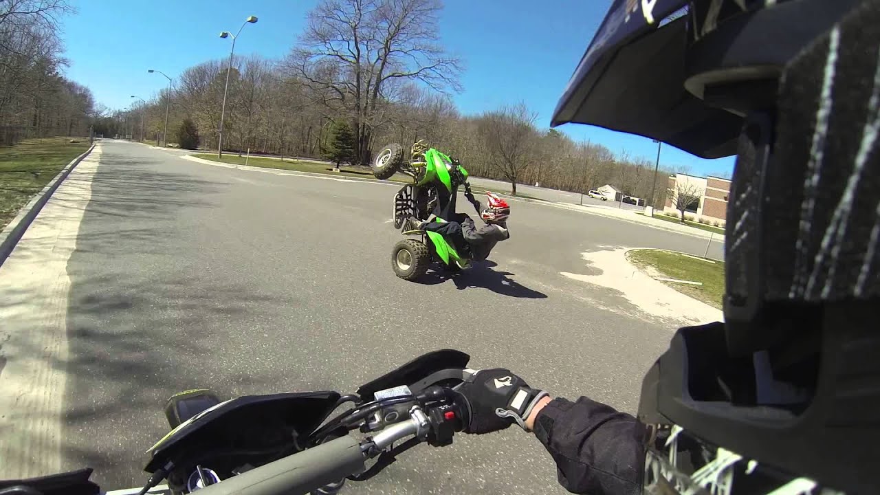 ATV One Handed Wheelie ++ Fail - YouTube