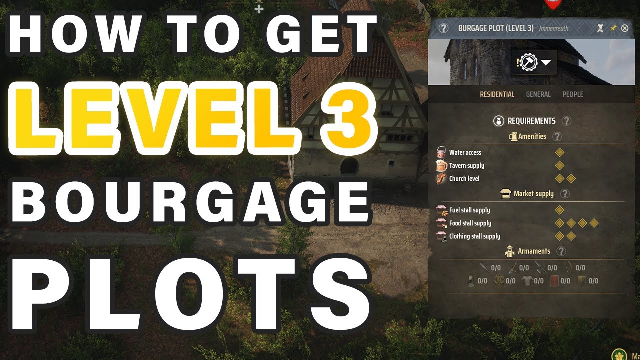 How to Upgrade Bourgage Plots from level 1 to 3 Manor Lords - YouTube