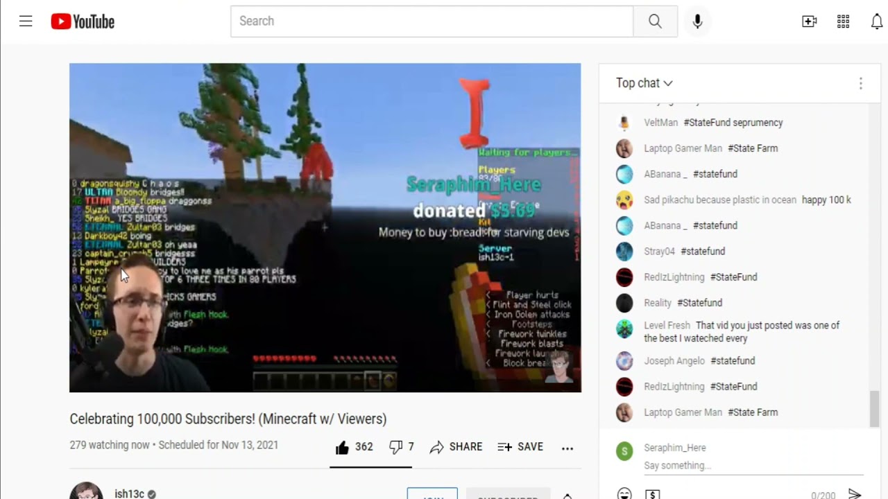 Giving Ish13c money to buy bread for State Developers - YouTube