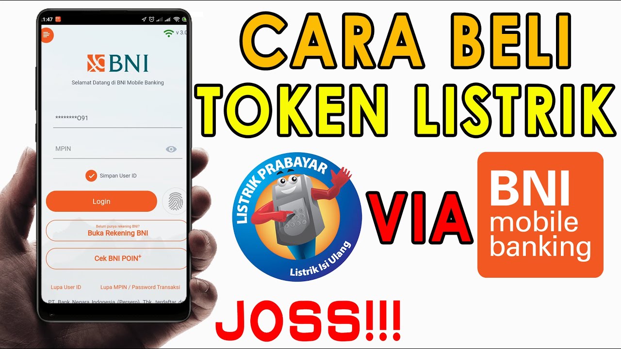 Cara Beli Token Listrik Pakai BNI Mobile Banking | Isi Pulsa Listrik ...