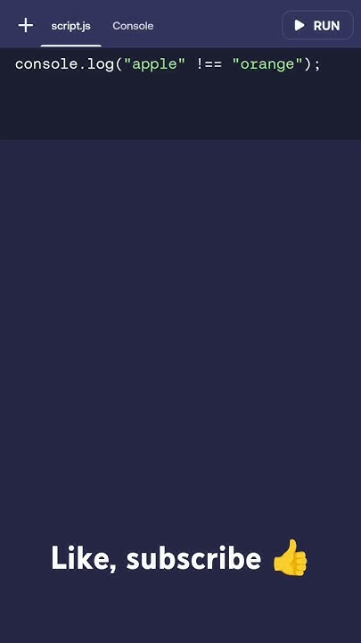 How to get result as true when we compare with string inequality operator. #javascript# ...