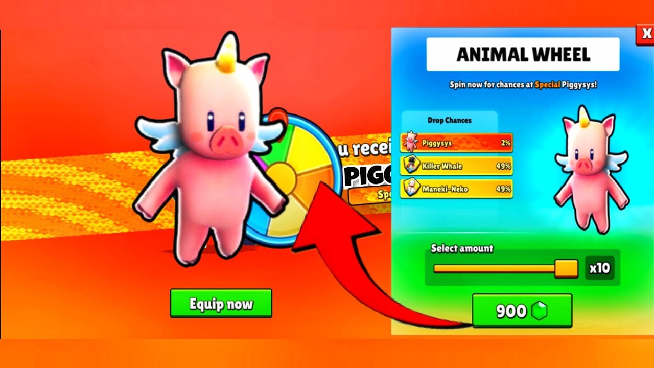 Animal Wheel Stumble Guys - Spin for Piggysys [Special Skin] - YouTube