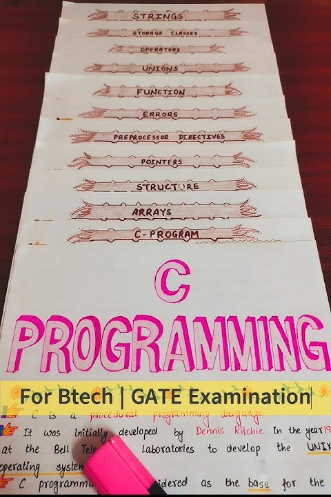 C Programming Aesthetic Study Notes😍 ️ for Btech | FE | GATE ...