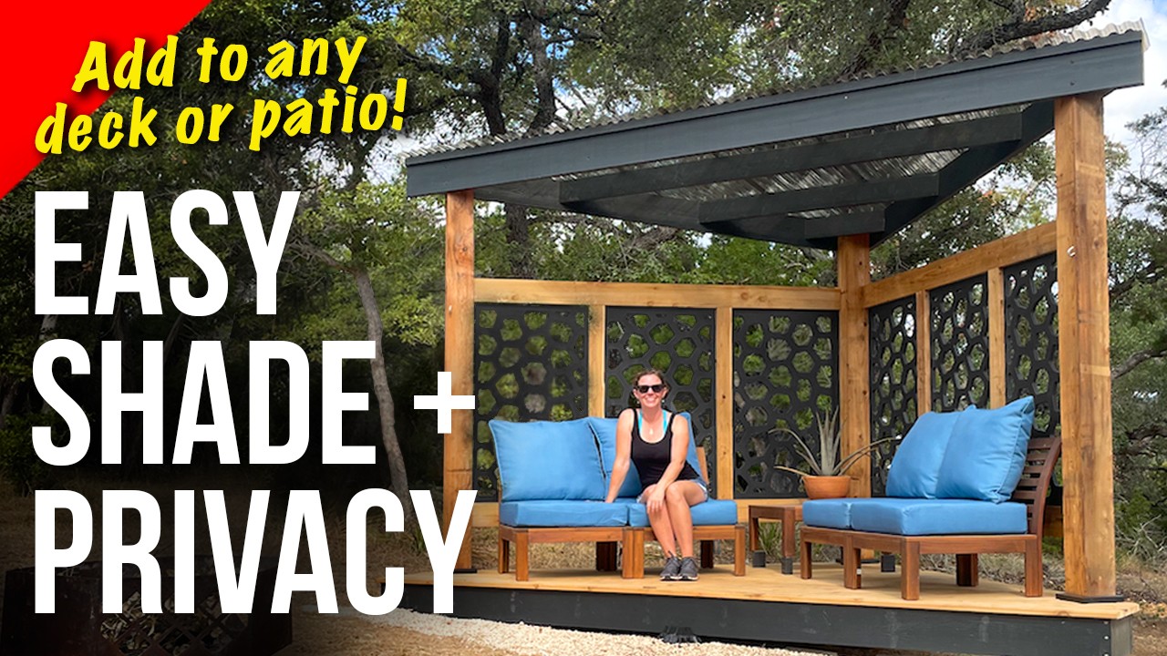 Add a Pergola to a Deck or Patio | Roof+Privacy Screen - YouTube