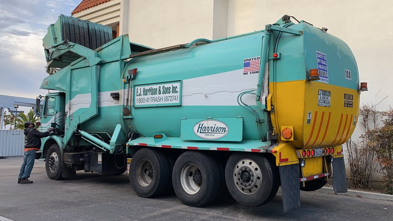 EJ Harrison Original Hardox Front Loader Garbage Truck - YouTube