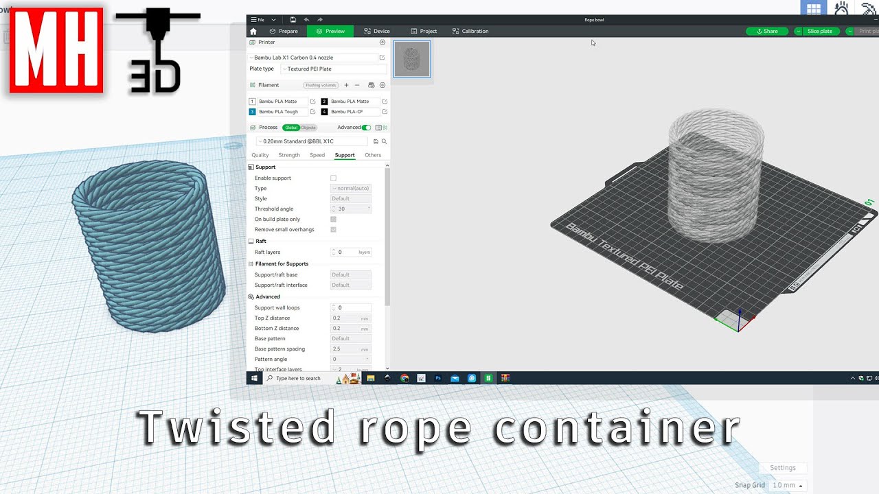 Let's model a rope container in Tinkercad and import it into Bambu ...