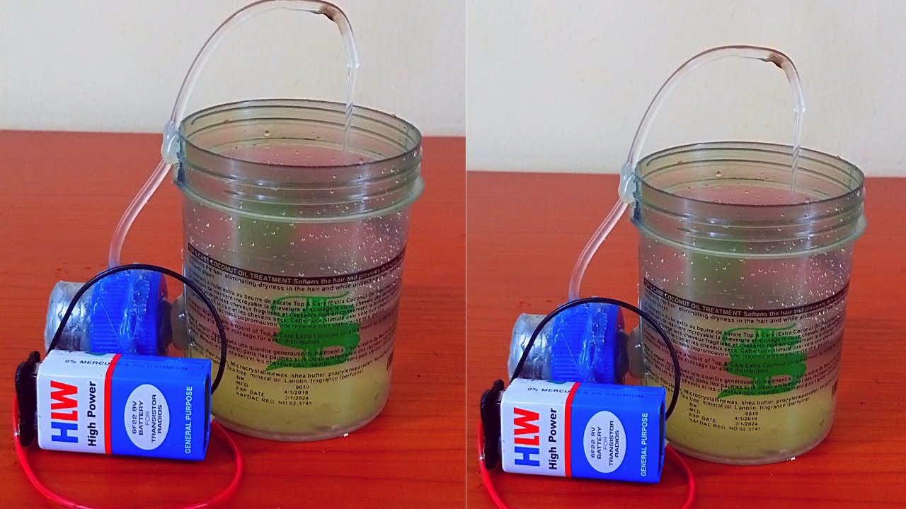 HOMEMADE MINI WATER PUMP OUT OF WASTE MATERIALS FOR SCHOOL PROJECT ...