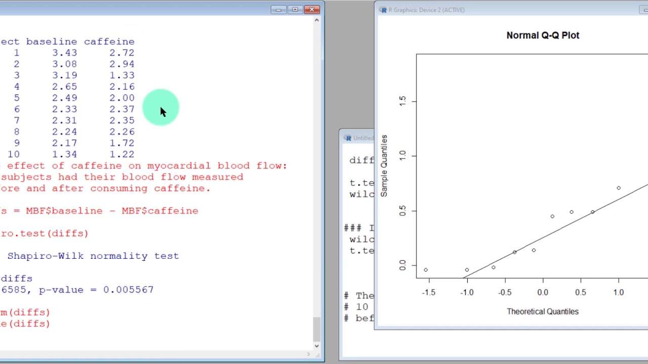 Ch. 8.5 - Part 5: Wilcoxon-Signed-Rank Test in R - YouTube