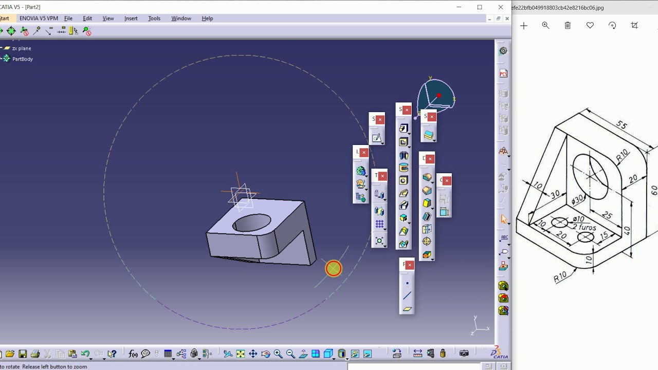 How to draw a simple Part in CATIA 3D in Simple way!!!! - YouTube