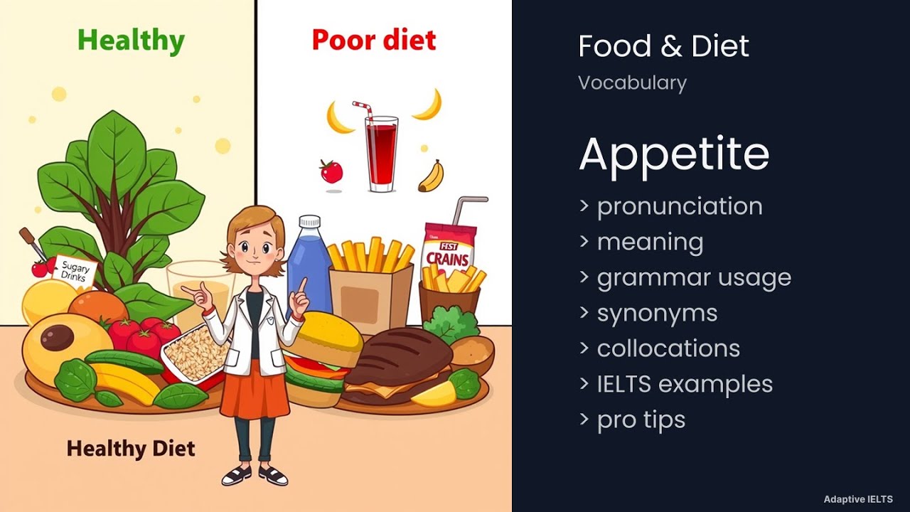 IELTS Food & Diet Vocabulary: Appetite - Simple Explanation with Real ...