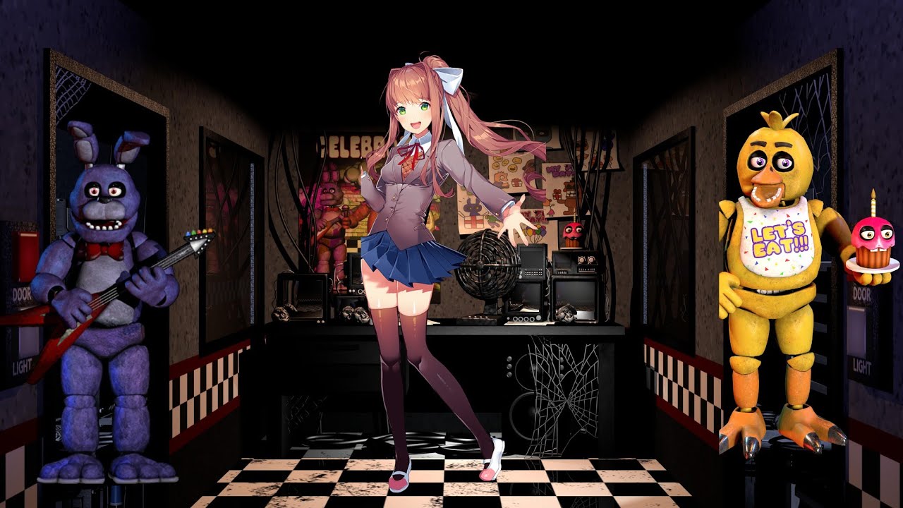 Monika plays fnaf vr - YouTube