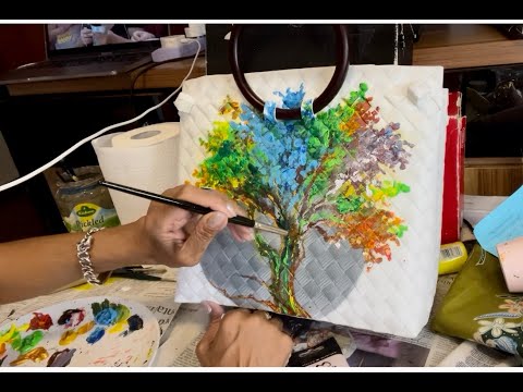 Painting on Bayong - rainbow trees - YouTube