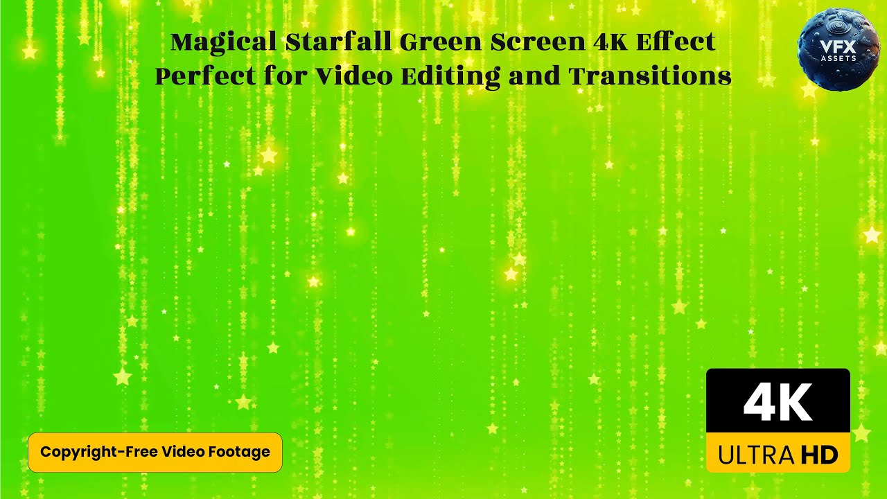 Magical Starfall Green Screen 4K Effect | Perfect for Video Editing and ...
