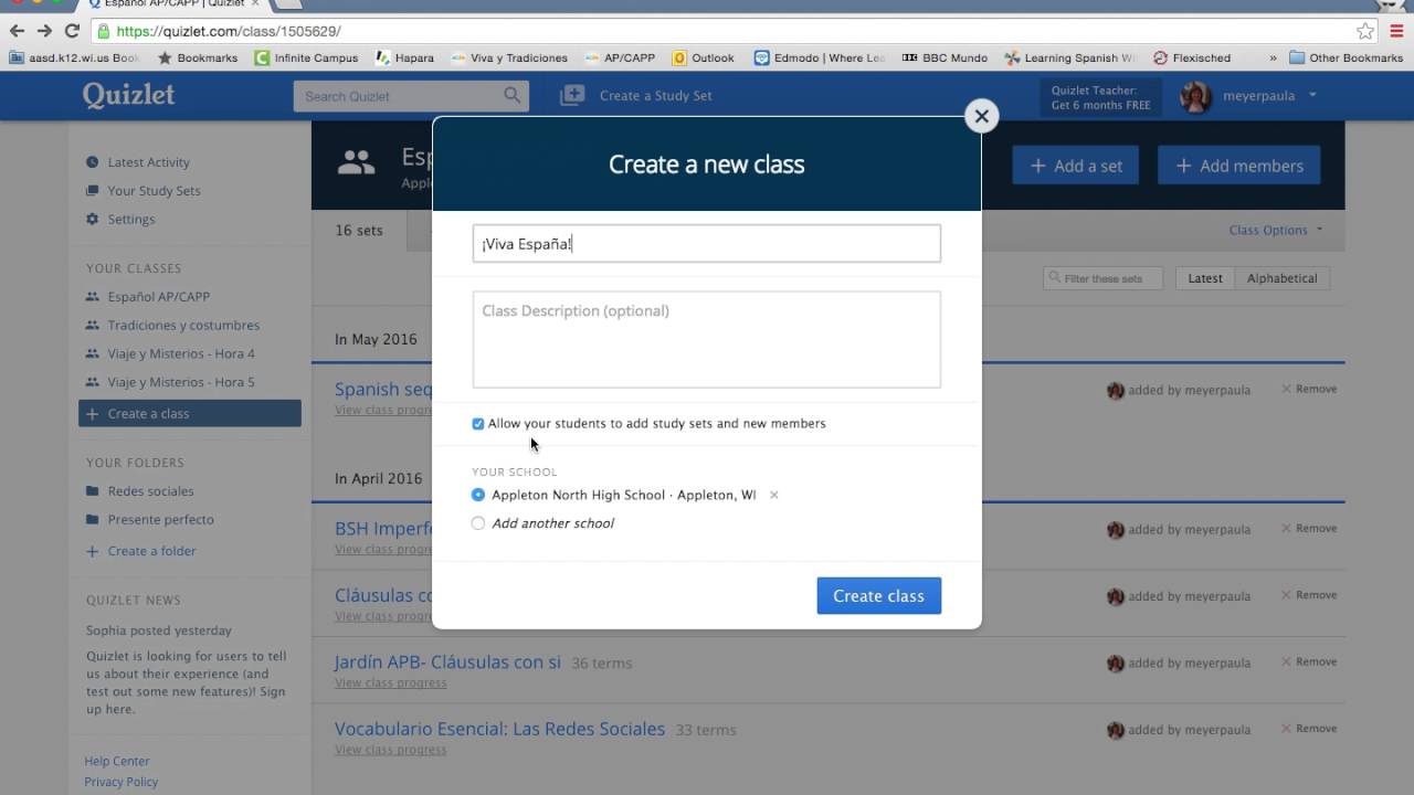 Creating a class in Quizlet - YouTube