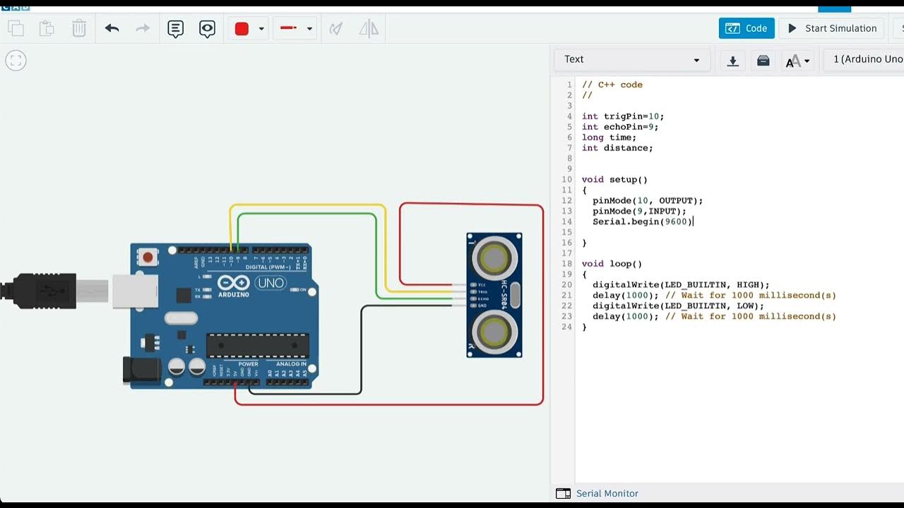 Simple Distance Sensor with Ultrasonic Sensor | Arduino UNO | Code in Description! - YouTube
