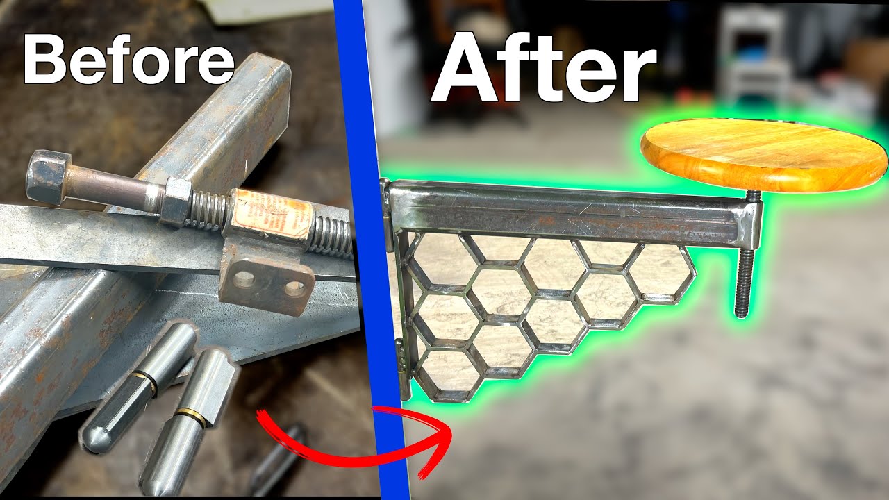 Man Builds Welding Table Swing Out Stool From Scrap - YouTube
