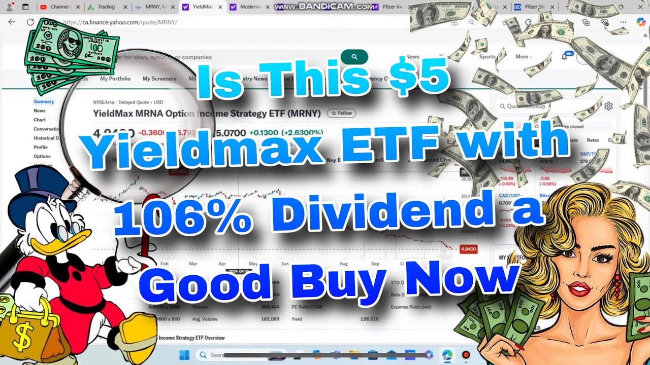 YieldMax MRNA Option Income Strategy ETF (MRNY) 106% Yield & a $5 Yieldmax ETF - YouTube