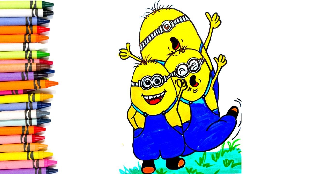 Three Minons Friends Drawing, Painting, Coloring for Kids & Toddlers I ...