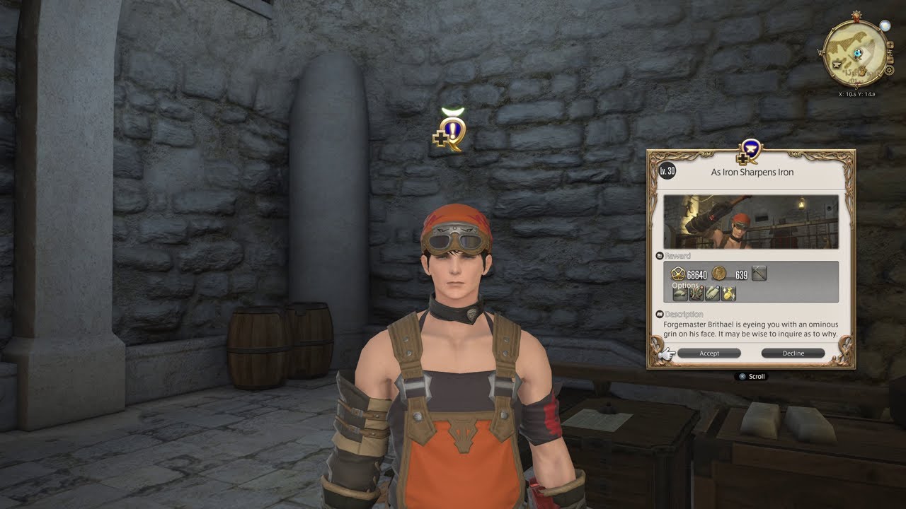 FFXIV Blacksmith Class Quest: As Iron Sharpens Iron - YouTube