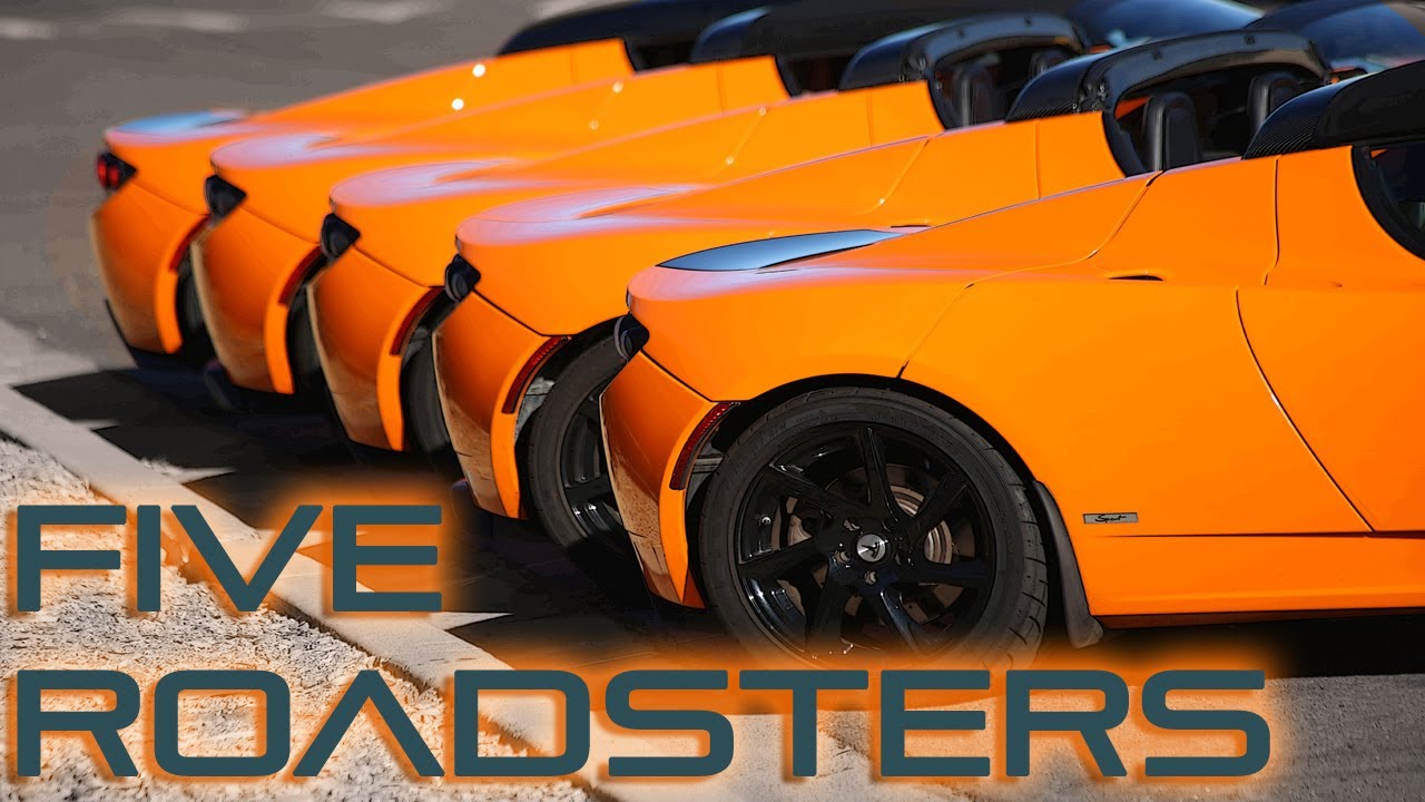 5 Rare "Very Orange" Tesla Roadsters | Gruber Motors - YouTube