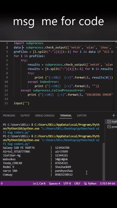 Hack Wi-Fi using Python #wifi_hack #python #wifihack #shorts - YouTube