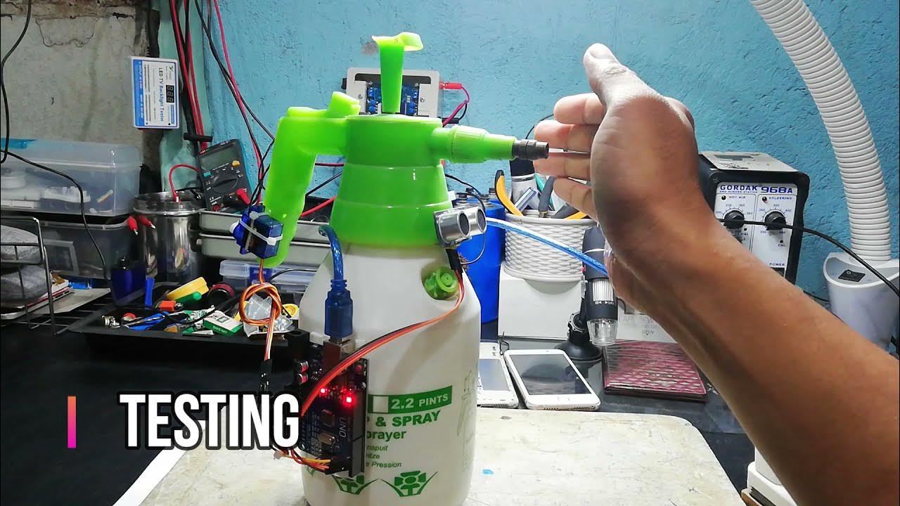 DIY TOUCHLESS ALCOHOL DISPENSER / HAND SANITIZER USING ARDUINO (TAGALOG ...