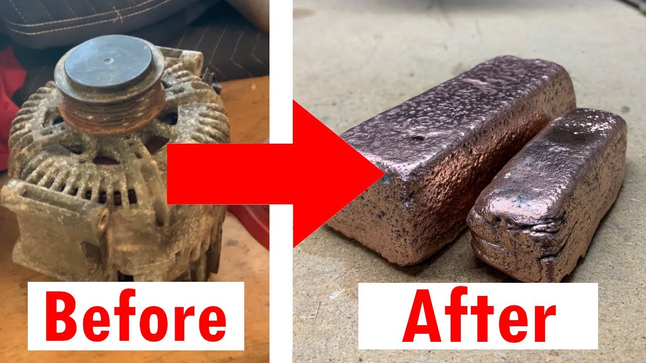 Melting Copper From Scrap Alternators | Trash to Treasure | Copper Melt ...