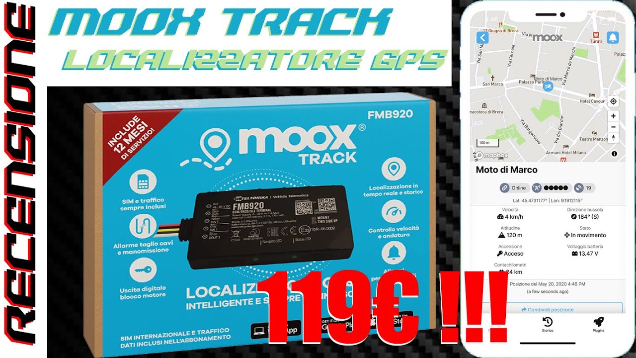 GPS veicolare per controllo totale? RECENSIONE Moox Track Teltonika FMB920 localizzatore a 119 ...