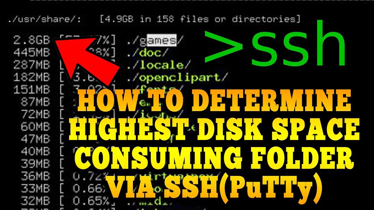 How to determine highest Disk Space consuming folder via SSH(PuTTy ...