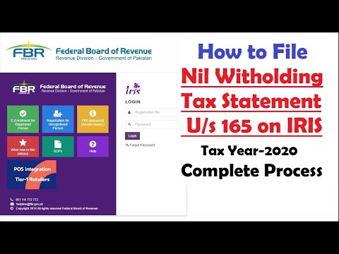 How to File Nil Withholding (WHT) Statement U/s 165(1) on IRIS ...
