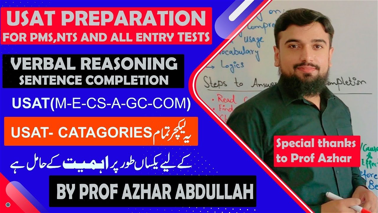 USAT preparation Sentence Completion Tips and Tricks - YouTube