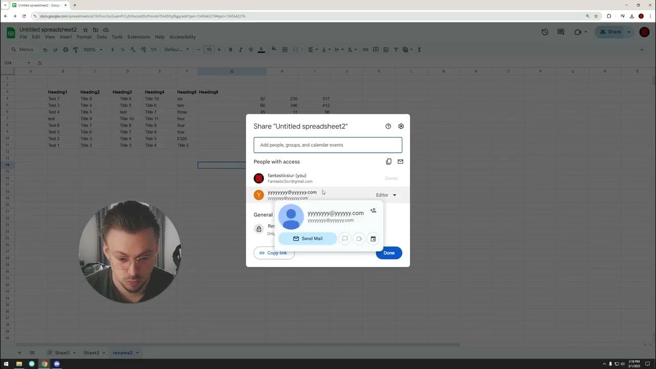 How to remove access to user from a Google Sheet - YouTube